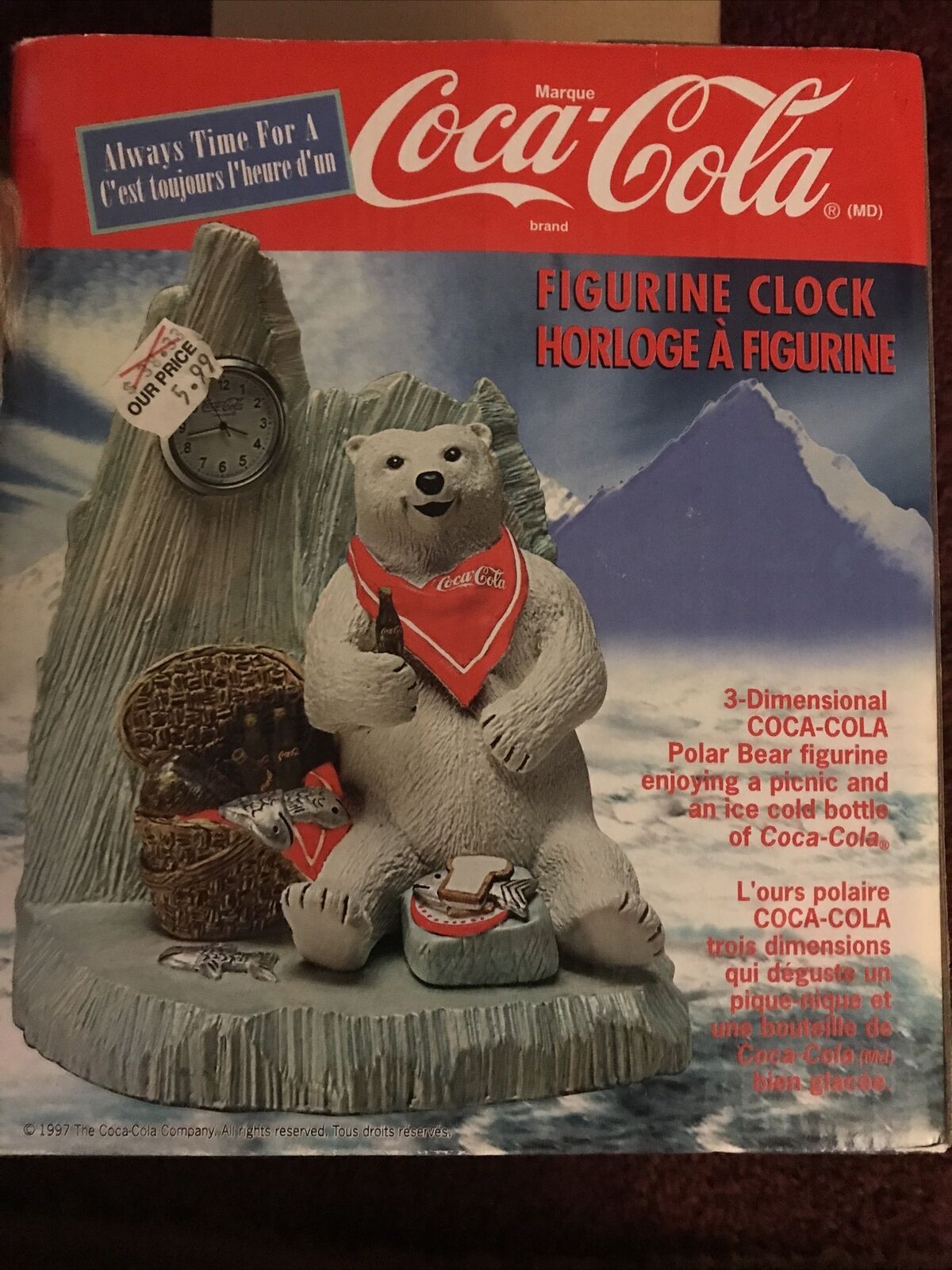 Coca-Cola 3D Polar Bear Picnic Clock MISC-COCA — Legends Toys & Hobbies